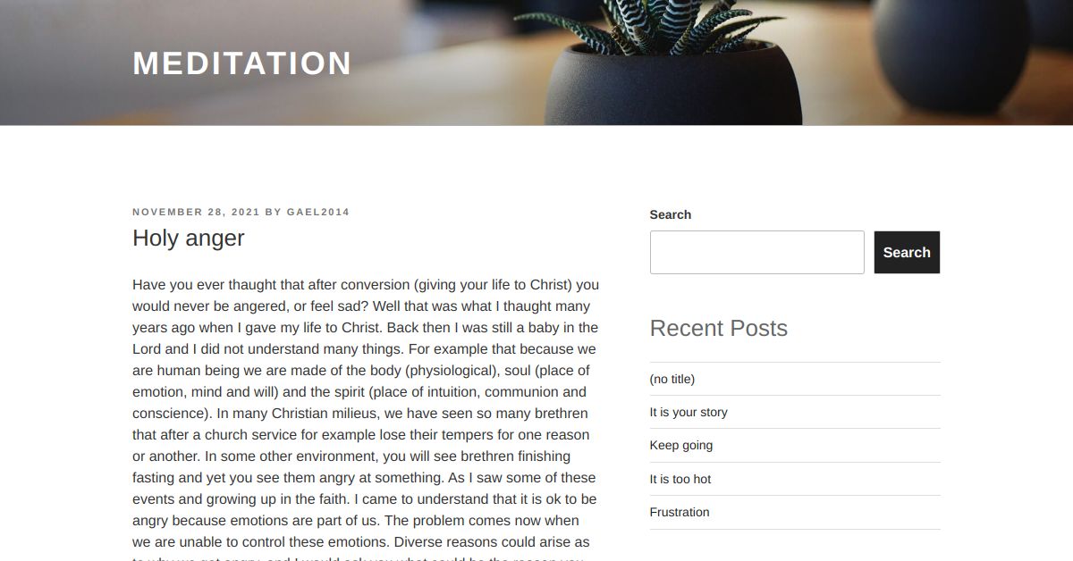 Holy anger – Meditation